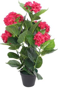 Umělá rostlina hortenzie s květináčem 60 cm červená 244440