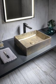 Sapho Sapho, FORMIGO betonové umyvadlo na desku, průměr 39cm, tmavě hnědá, FG315