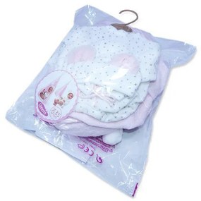 Llorens Obleček pro panenku miminko New Born velikosti 35-36 cm 2dílny růžovo-bilý