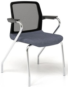 NARBUTAS - Židle WIND SWA004 s černým rámem a chromovanou podnoží