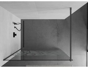 Mexen Kioto, sprchová zástěna Walk-In 80 x 200 cm, 8mm čiré sklo bílý vzor, ​​grafitový profil, 800-080-101-66-85