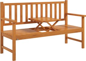 Outsunny zahradní lavice 3místná lavice stůl područka dřevěná lavice do 280 kg balkon terasa světle hnědá 153x56x91cm | Aosom