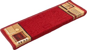 Nášlapy na schody samolepicí 10 ks 65x21x4 cm červené 149839