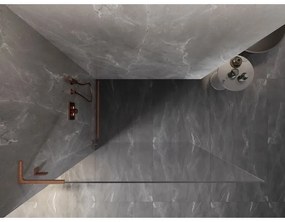 Mexen Lunar L sprchová stěna levá 60 x 200 cm, 8mm čiré sklo, měděná matná, 830L-060-000-65-00-L