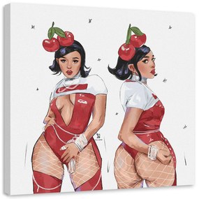 Gario Obraz na plátně Lady cherry - Vivian Lihonde Rozměry: 30 x 30 cm