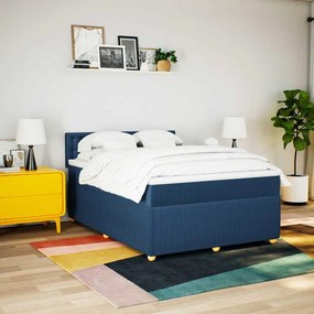 Box spring postel s matrací modrá 160x200 cm textil 3287527