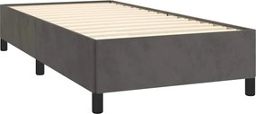 Box spring postel s matrací tmavě šedá 90x200 cm samet 3129370