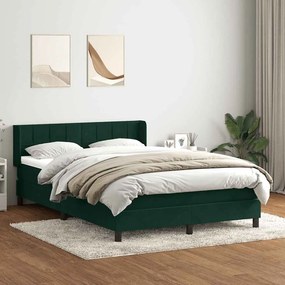 Box spring postel s matrací tmavě zelená 160x220 cm samet 3318162