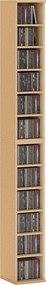 HOMCOM sada 2 sloupových regálů pro ukládání CD/DVD, 12 přihrádek, 21 x 22,5 x 88,5 cm, kapacita 204 CD, přírodní dřevěný vzhled