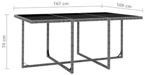 vidaXL Marketos 11dílný zahradní jídelní set s poduškami polyratan šedý
