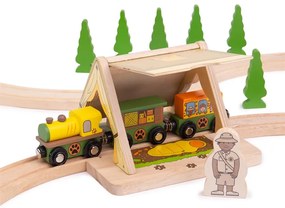 Bigjigs Rail Dřevěný vlak Safari stan