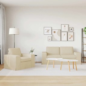 Set pohovek 2 ks Krémová textil 3407549