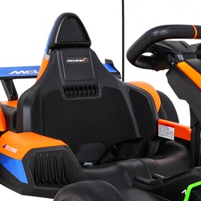 Ramiz Dětská motokára na baterie McLaren Drift oranžová + funkce driftu + sportovní sedadlo + LED světla