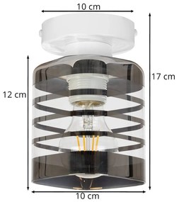 Stropní svítidlo HELIX, 1x skleněné stínítko se vzorem, W