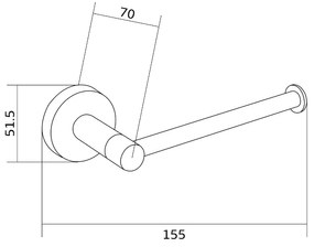 Mexen příslušenství, Remo držák na wc papír, růžová zlatá, 70507330-60