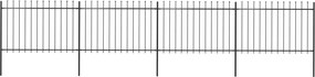 vidaXL Zahradní plot s hroty ocelový 6,8 x 1,2 m černý [277623]