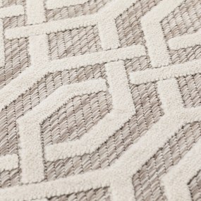 Flair Rugs, Kusový koberec Piatto Mondo Natural kruh – na ven i na doma, 160x160 (průměr) kruh, béžová, chodba / předsíň