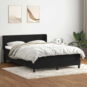 Box spring postel s matrací černá 160x210 cm samet 3317951
