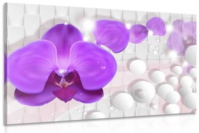Obraz orchidej na abstraktním pozadí - 90x60 cm