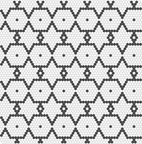 Hisbalit Skleněná mozaika bílá; černá; černo-bílá Černobílá Mozaika TANGO 2,3x2,6 (33,3x33,3) cm - HEXTNG