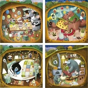 EDUCA Puzzle Lesní příběhy 4v1 / (12  16  20  25 dílků) / od 3 let