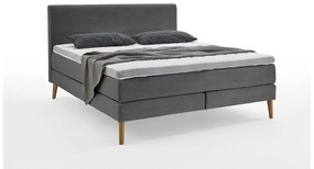 Boxspring postel elina 180 x 200 cm manšestr šedá MUZZA