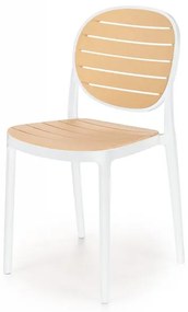 Stohovatelná židle K529 Halmar Bílá / přírodní