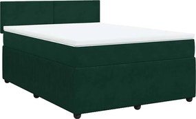 Box spring postel s matrací tmavě zelená 160x200 cm samet 3287779