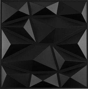 Costway 3D nástěnné panely Diamant 30 × 30 cm, 100 kusů, černé