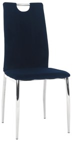 Jídelní židle, modrá Velvet látka / chrom, Tempo Kondela OLIVA NEW