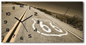 Wallmuralia Skleněné hodiny na stěnu Cesta v Kalifornii 60x30 cm