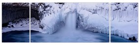 Obraz vodopádu v zimě (170x50 cm)