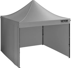 Venkovní altánový stan s vyklápěcím baldachýnem 3,05 × 3,05 m s bočnicemi tmavě šedý
