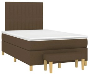 Box spring postel s matrací tmavě hnědá 120x190 cm textil
