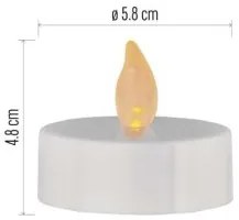 Čajové svíčky LED dekorace Robi maxi 4 ks bílé
