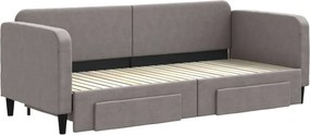 Válenda s přistýlkou a zásuvkami taupe 80 x 200 cm textil 3196850