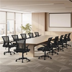 Kancelářská židle Yaheetech – černá, 60 cm (šířka) × 58,5 cm (hloubka) × 91,5 cm – 100,5 cm (výška) (267536686858)