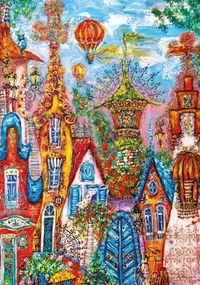 HEYE Puzzle Charming Village: Modrá brána / 500 dílků / 35 x 50 cm