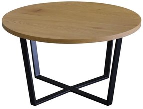 Scandi Dubový konferenční stolek s kovovou podnoží Calvin 77 cm