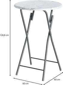 Sada 2 ks cateringových skládacích barových stolů MARLE 60 cm mramorově bílá