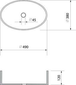 Sapho Sapho, NOBAL gravírované skleněné umyvadlo na desku 49x38 cm, černá, TY326