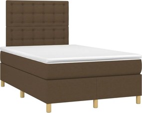 Box spring postel s matrací tmavě hnědá 120x200 cm textil 3142644