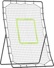 HOMCOM Baseball Rebounder PitchBack odrazová stěna s dopadovou zónou pro baseball a fotbal, přenosná, kovová, černá, 123 x 174 cm | Aosom.de