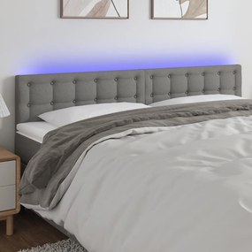 Čelo postele s LED tmavě šedé 200x5x78/88 cm textil 3122069