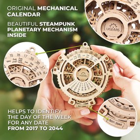UGEARS MODELS Dřevěná 3D stavebnice mechanického modelu kalendář
