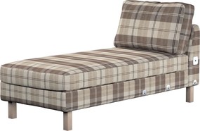 Potah na přídavný šezlong IKEA Karlstad, krátký barva béžová látka pletený vzor, vzorované