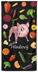 Osuška Věčně hladový – zelenina (Velikost osušky: 100x170cm)