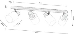 Spot-Light DO2248456 - Stropní bodové svítidlo TRENDY 4xE27/15W/230V borovice