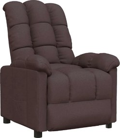 Polohovací křeslo tmavě hnědé textil 289801
