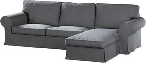 Potah na pohovku IKEA Ektorp 2-místná s lenoškou barva šedá látka pletený vzor